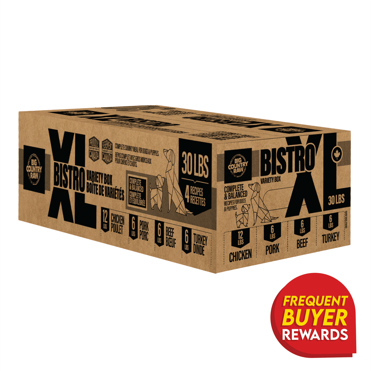 Big Country Raw XL Bistro Variety Pack for Dogs – True Carnivores