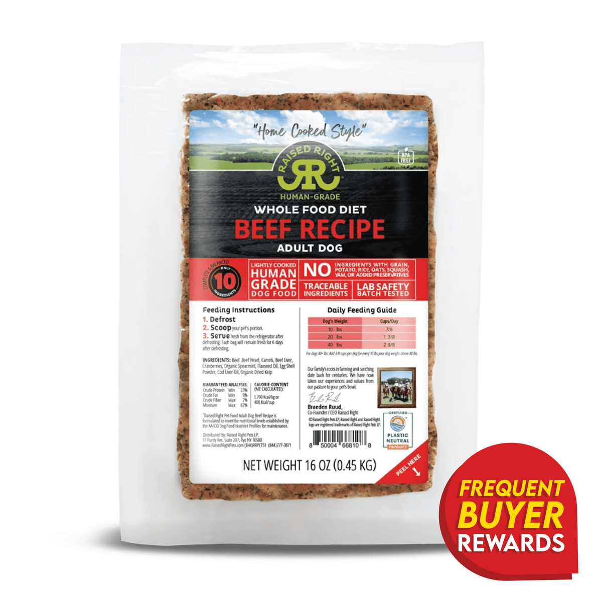 Raised Right Beef: Human-Grade Dog Meal – True Carnivores